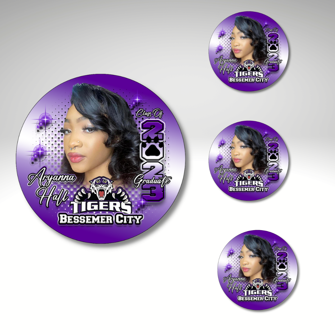 Customized Grad Sublimation Buttons/Pins – Demo's Creations LLC